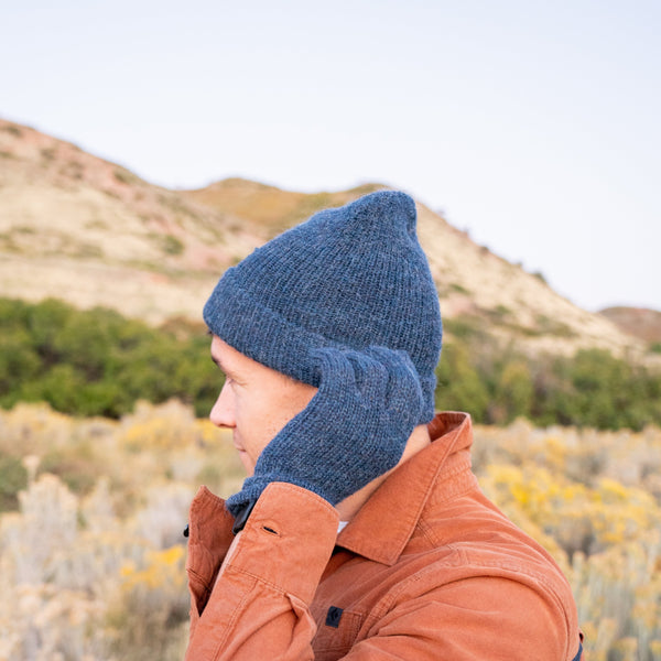 Knitted Milkshake Beanie Steel Blue - AndesGifts